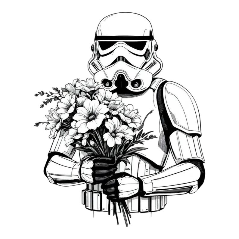 Storm Trooper Holding Flowers Art SVG / PNG / JPG Clipart - Free ...