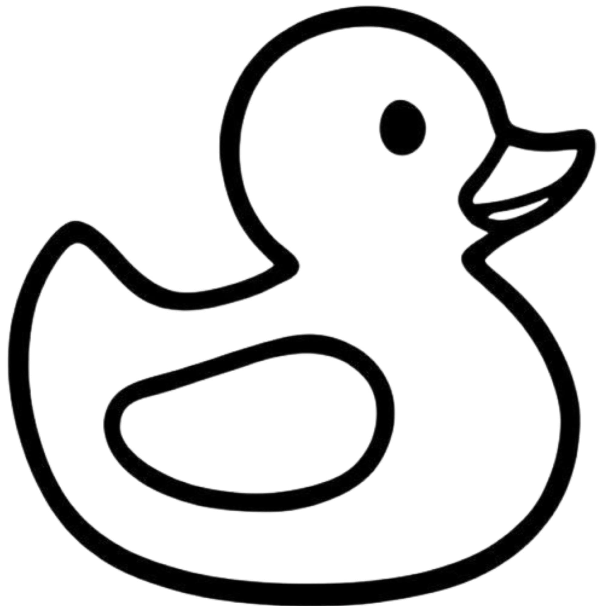 Rubber Duck Ducky Simple Line Art SVG / PNG / JPG Clipart - Free ...