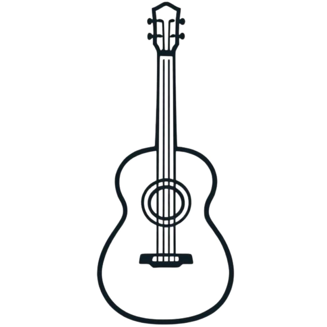 Guitar Simple Art Black & White Instrument Cuatro SVG / PNG / JPG ...