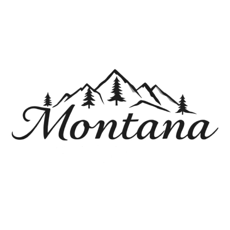 Montana With Mountain Landscape SVG / PNG / JPG Clipart - Free ...