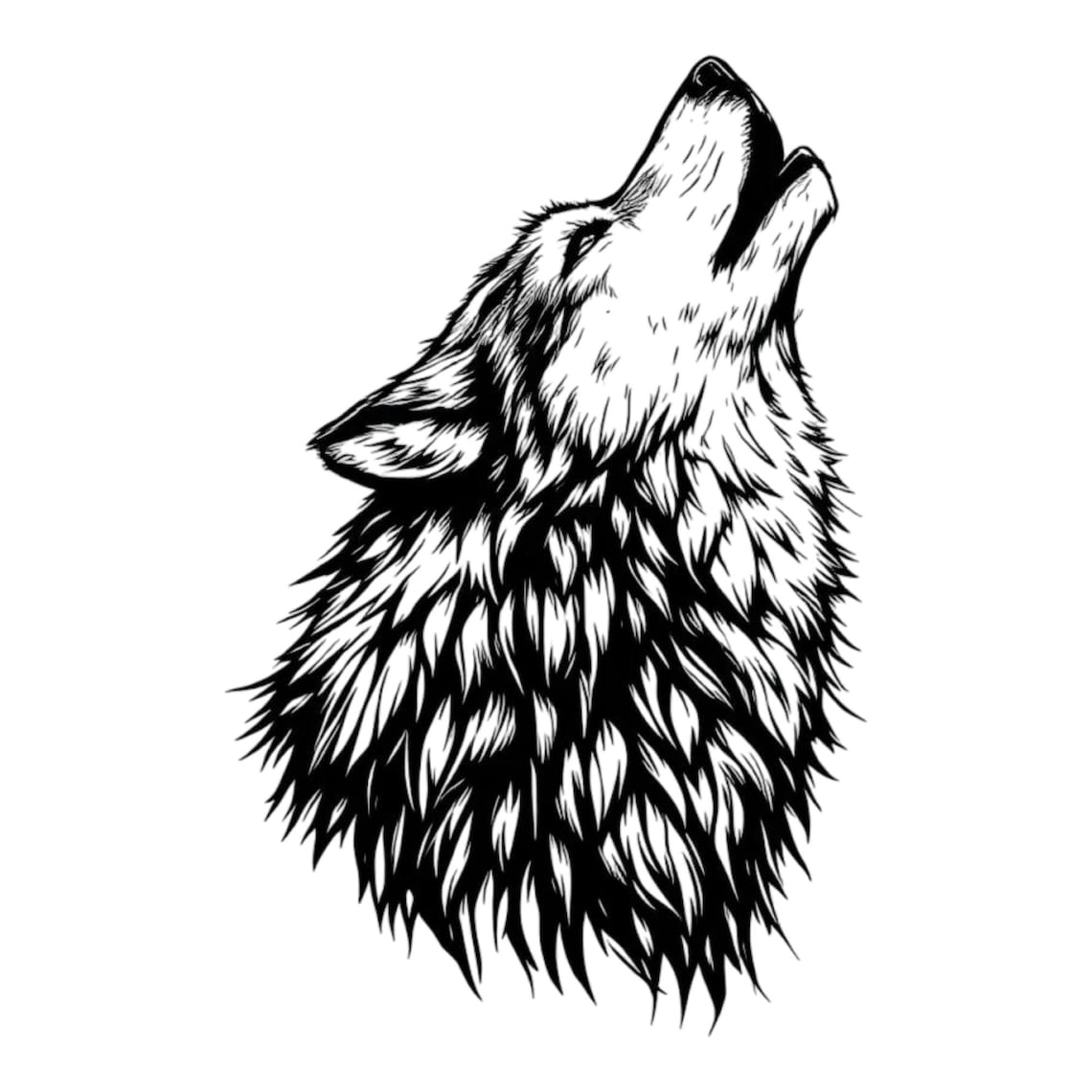 Wolf Howling Head Portrait SVG / PNG / JPG Clipart - Free Commercial ...
