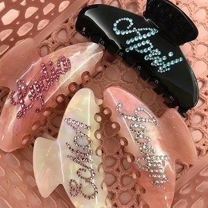 Personalized Hair Claw,hair Clips, Hair Barrettes,diamont Hair Claw ...
