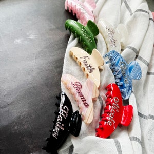 Personalized Rhinestone Name Hair Claw Clips,custom Name Hair Clips - Etsy