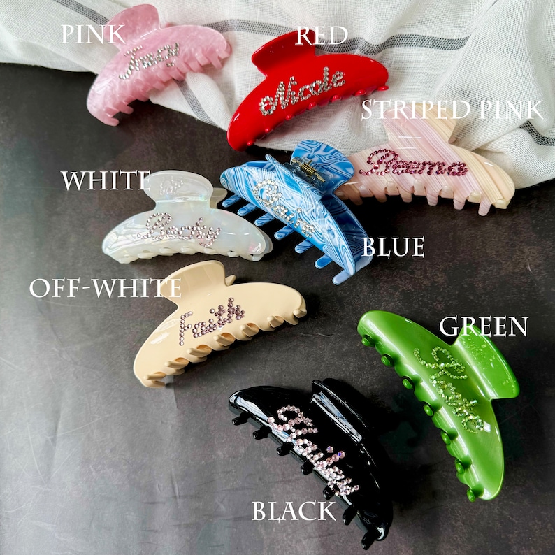 Personalized Rhinestone Name Hair Claw Clips,custom Name Hair Clips - Etsy