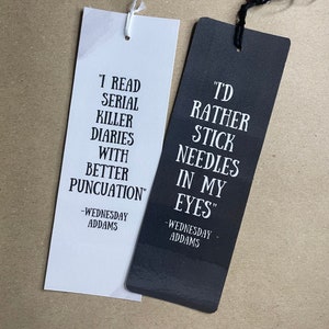 Wednesday Addams Bookmarks - Etsy