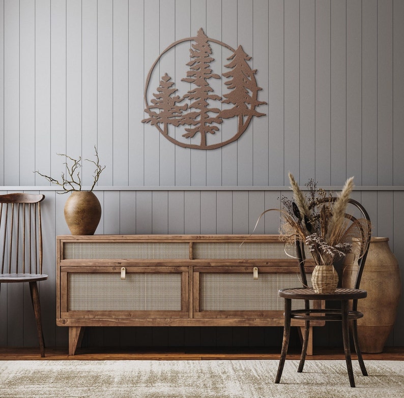Pine Tree Metal Wall Art for Home or Cabin Hanging Forest - Etsy
