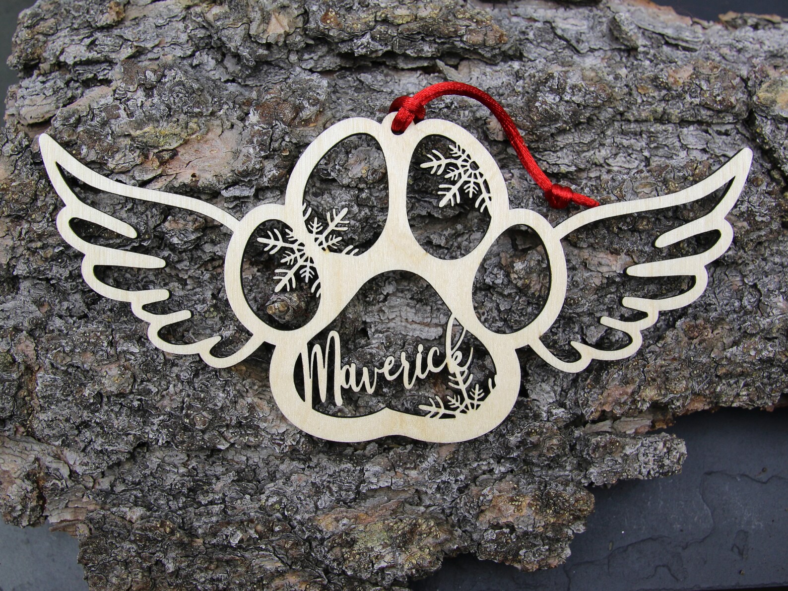 Custom Dog or Cat Paw Angel Wings Ornament Pet Memorial - Etsy