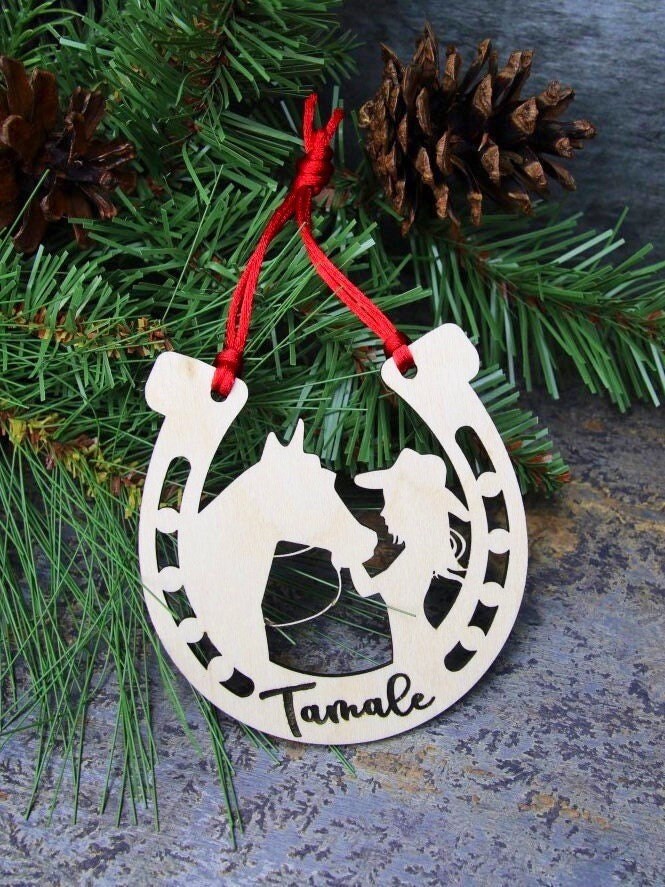 Personalized Girl With Her Horse Ornament, Custom Equestrian Gift, Gift ...