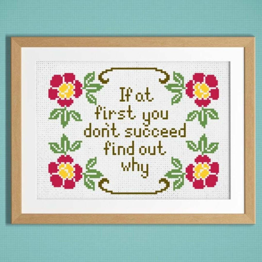 If at First You Don't Succeed Cross Stitch - Instant Download PDF ...