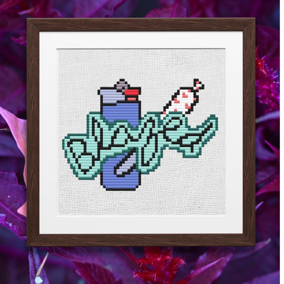 Blazed Lighter and Joint Cross Stitch Pattern - PDF Instant Download - Etsy