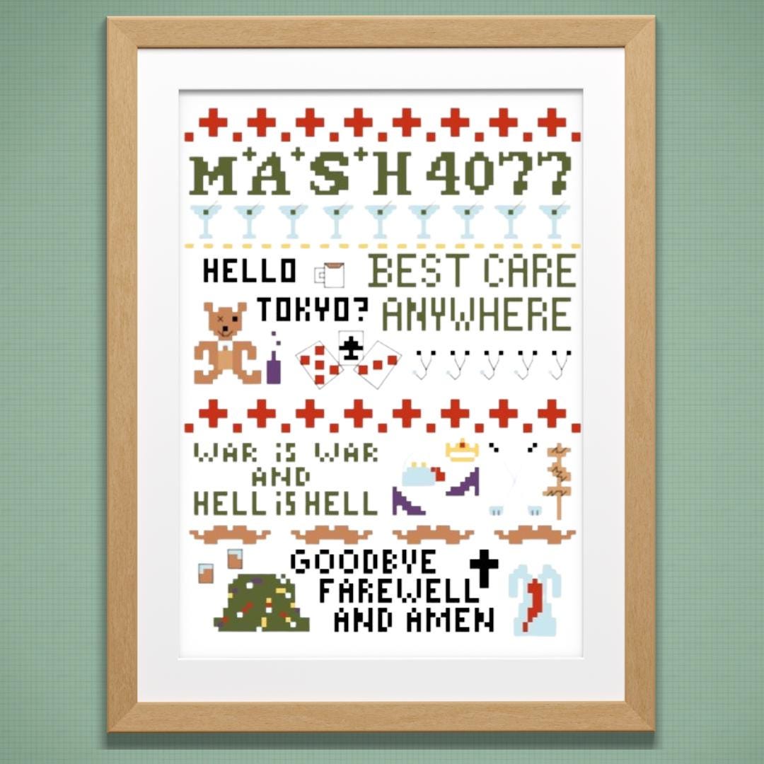 MASH Sampler - Instant Download PDF Cross Stitch Pattern - Etsy