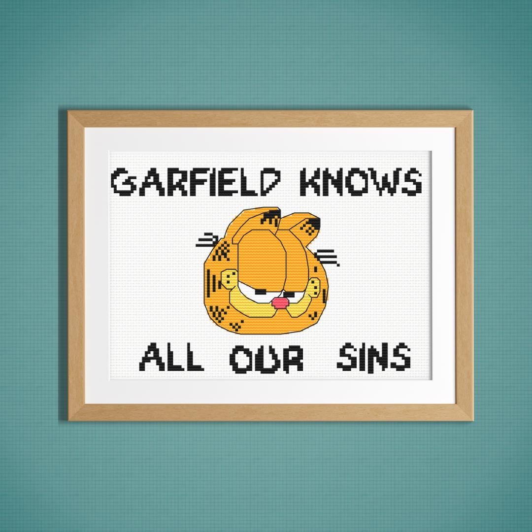 Orange Cat Knows All Our Sins (defunctland) - Cross Stitch Pattern PDF ...
