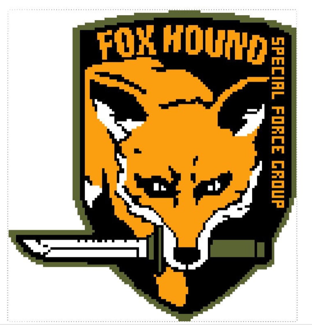 Metal Gear Fox Hound Logo Instant Download PDF Cross Stitch Pattern ...