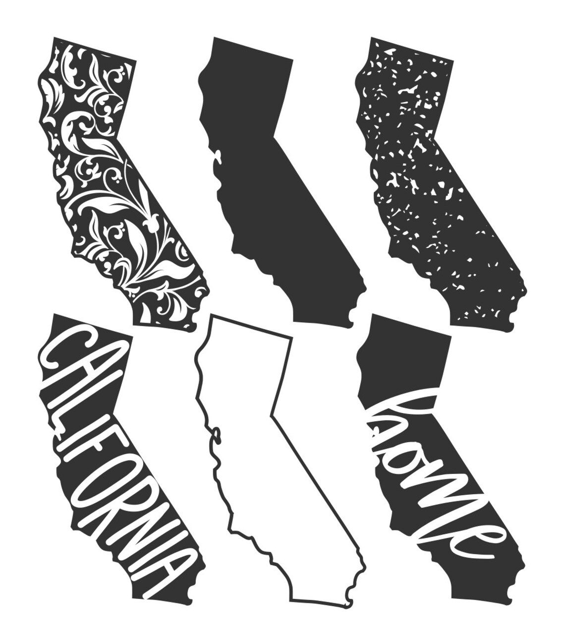 All 50 States 6 Designs Svg, Eps, Pdf and Png Files for Designing and ...