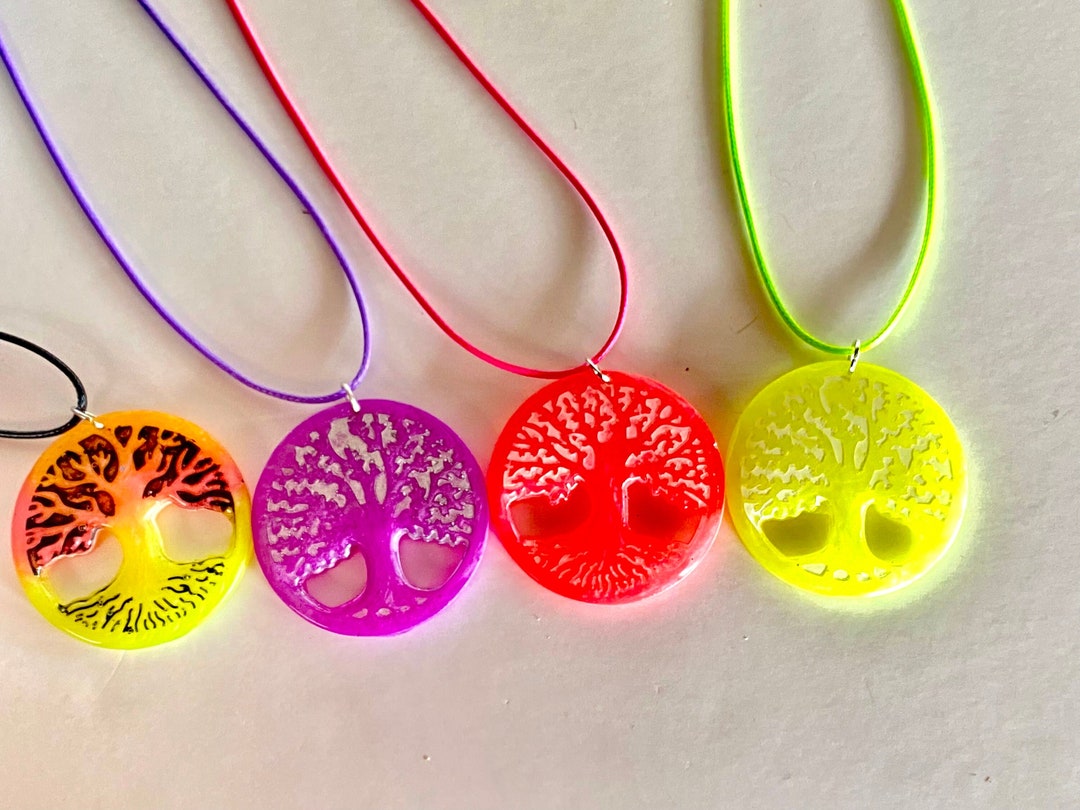 Tree of Life in Bright Vibrant Colors Necklace Handmade Unique Great ...