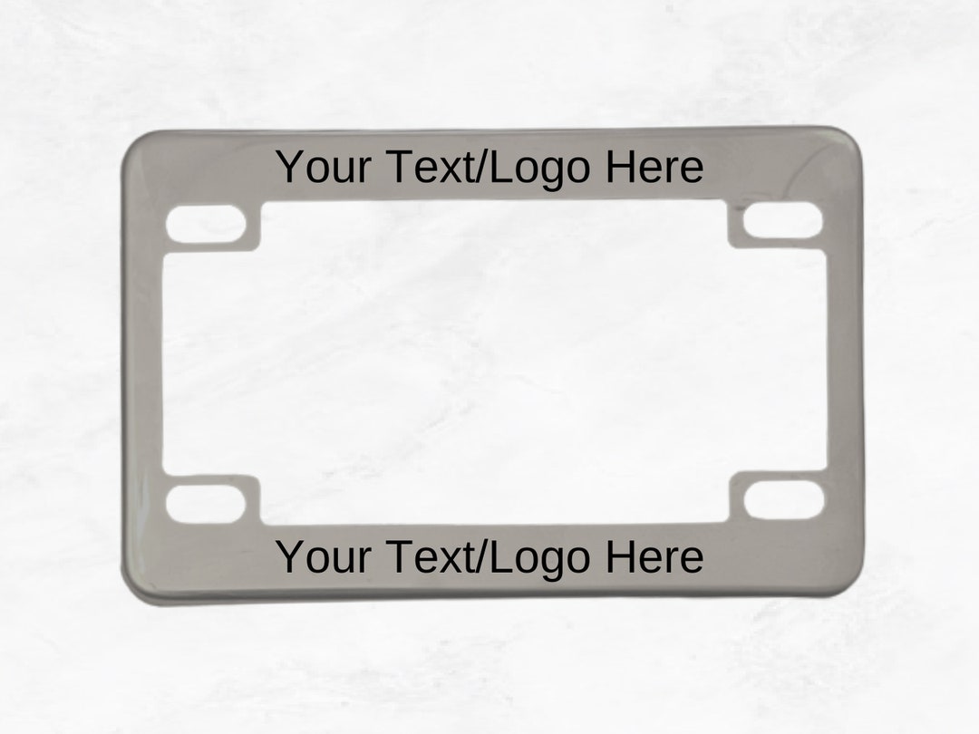 Stainless Steel Motorcycle License Plate Frame With Custom Text/logo ...
