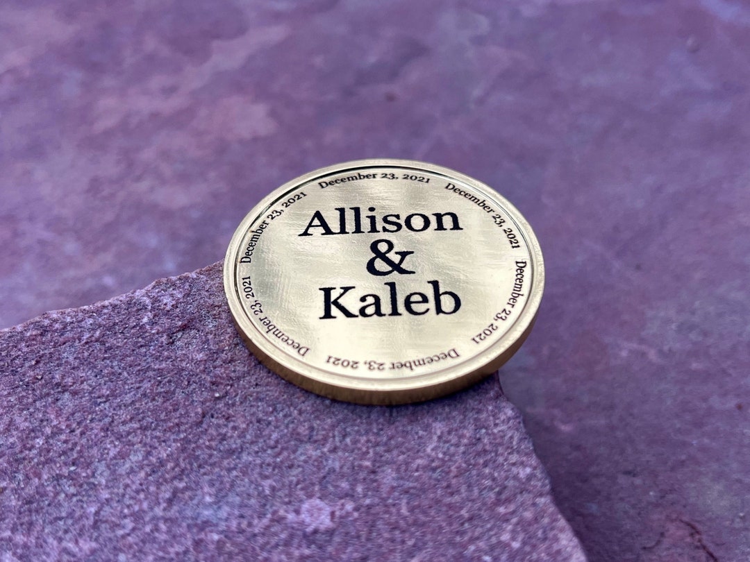Personalized Laser Engraved Couples Coin: Wedding Favor Keepsake - Etsy