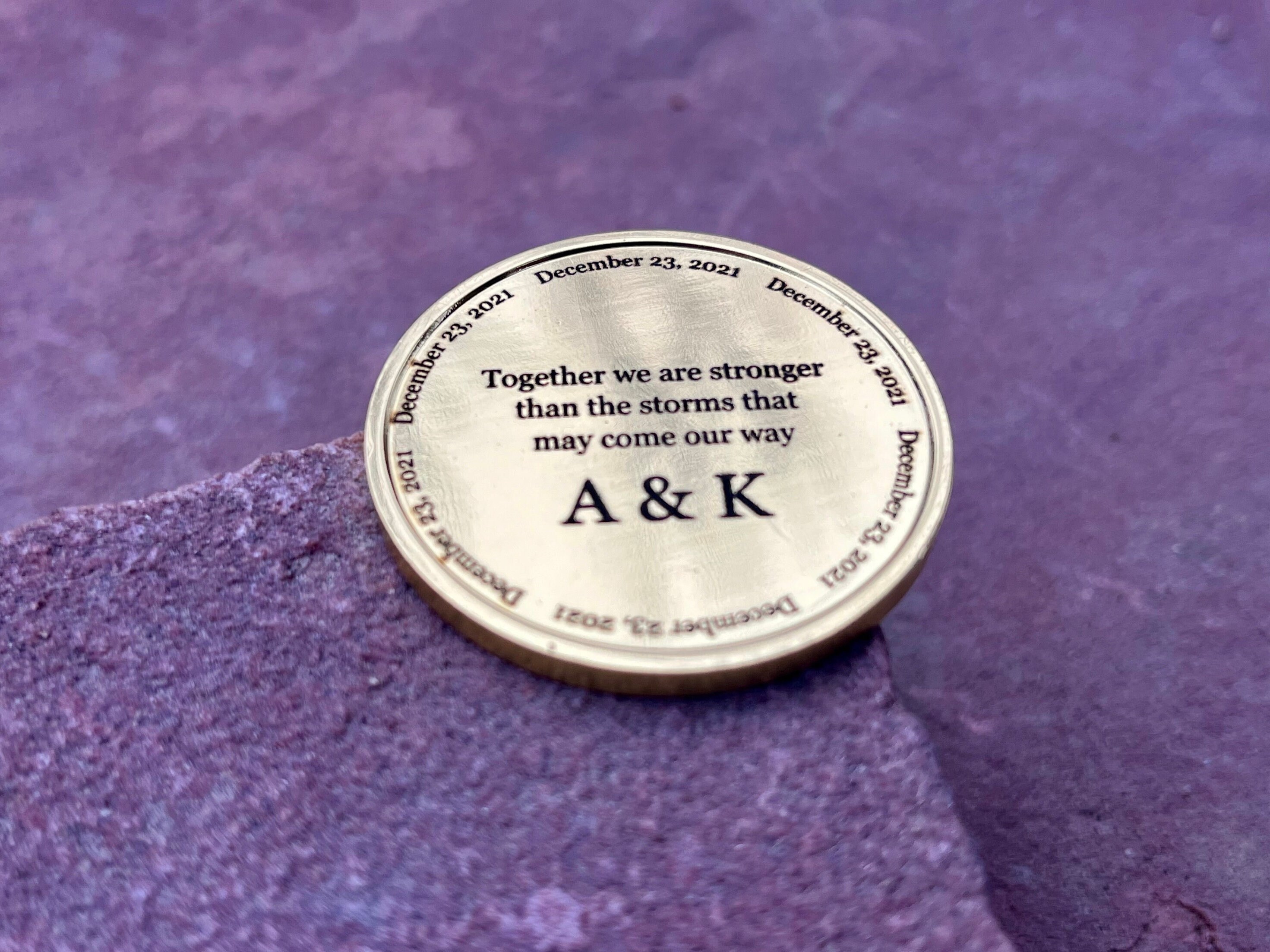 Personalized Laser Engraved Couples Coin: Wedding Favor Keepsake - Etsy