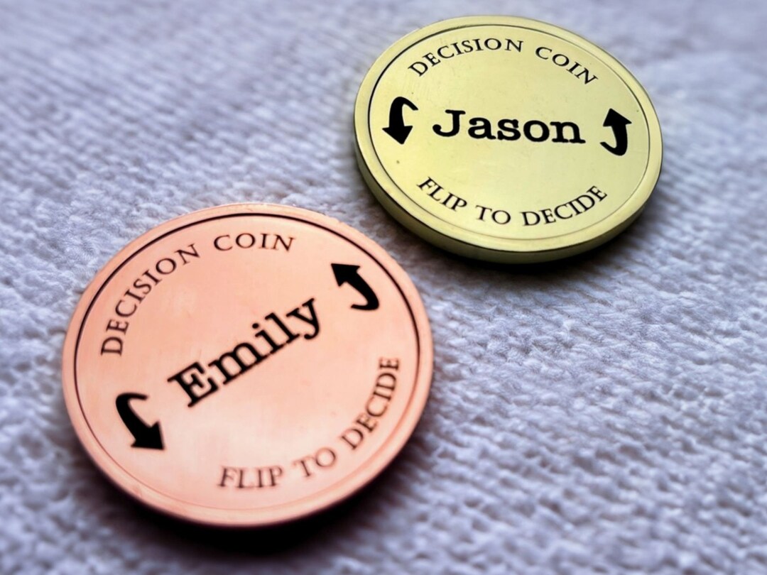 Brass Decision Coin: Laser Engraved Flip Coin - Etsy