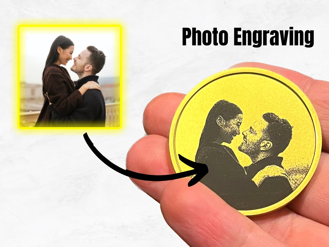 Photo Engraved Coin, Personalized Keepsake, Anniversary Gift - Etsy
