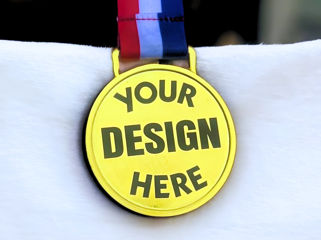 Custom Engraved Medal: Bronze, Gold, or Silver With Red, White, and ...