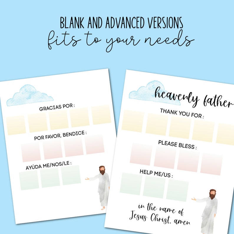 Spanish/english Prayer Chart for Kids - Etsy