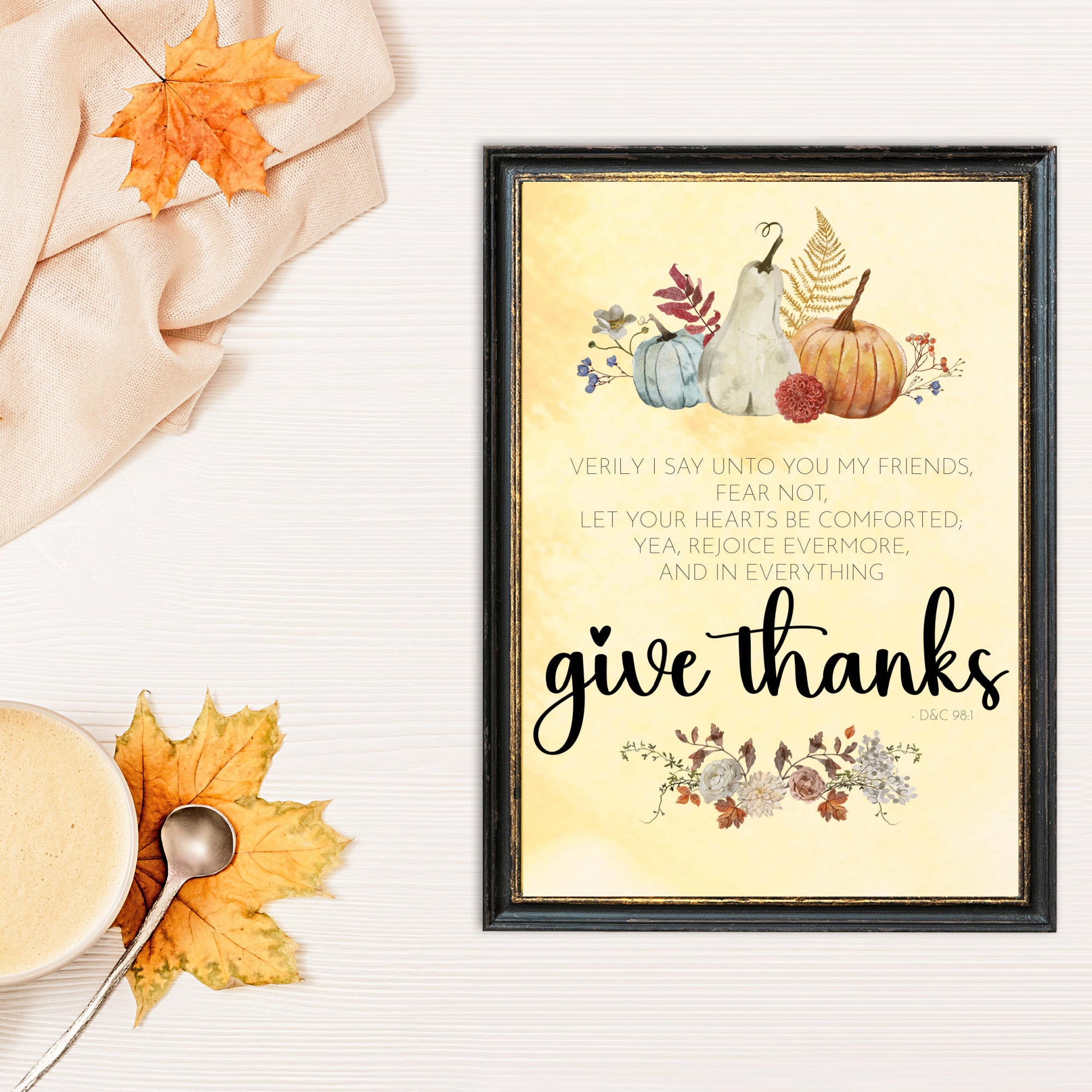 Give Thanks Printable LDS Quotes Thanksgiving Scripture Grateful Quote ...
