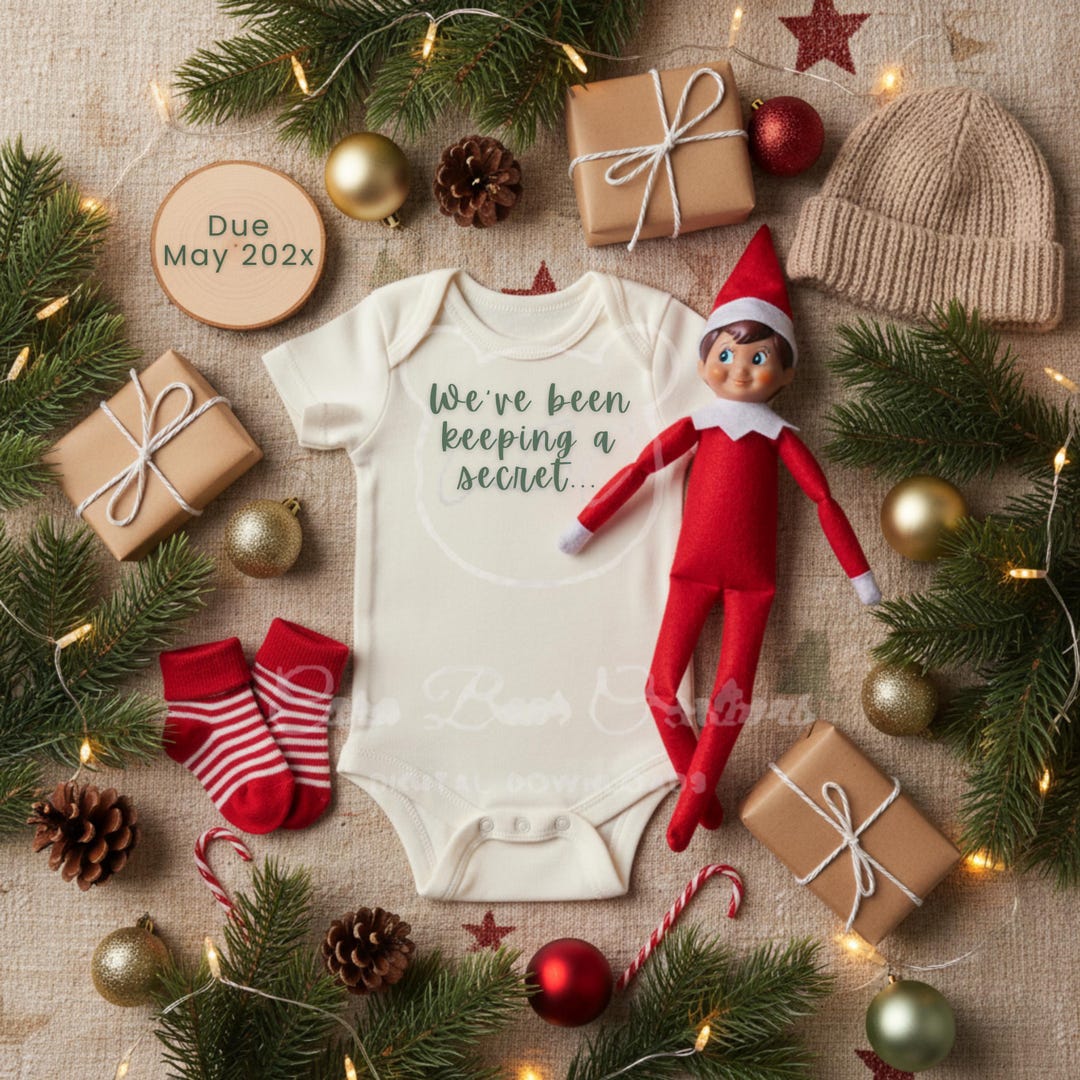 Elf on the Shelf Pregnancy Announcement | Digital Christmas Baby Reveal ...