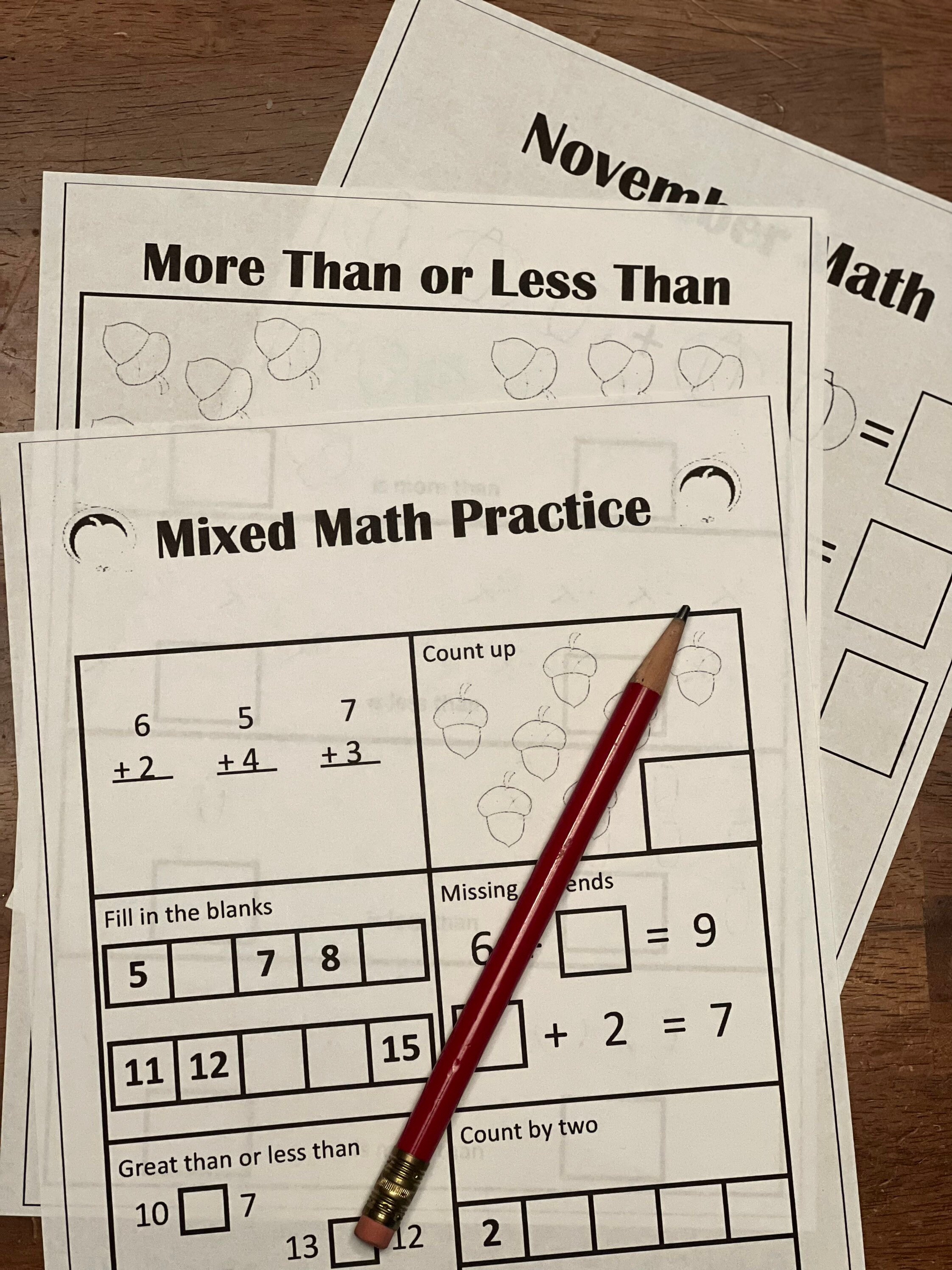 November 1st Grade Math Worksheets - Etsy