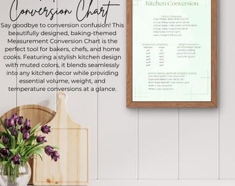Baking-themed Measurement Conversion Chart | Kitchen Printable ...