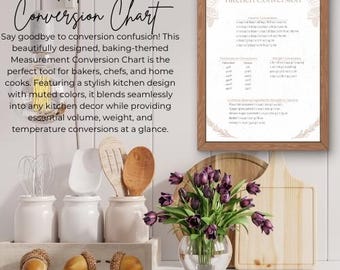 Baking-themed Measurement Conversion Chart | Kitchen Printable ...