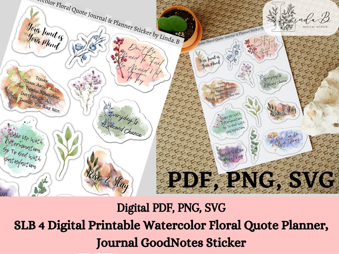 SLB 4 Digital Printable PDF PNG Svg for Planner Journal - Etsy UK