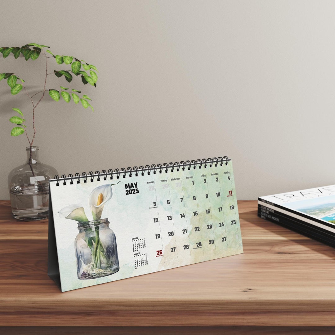 2025 Bouquets in a Jar Desk Calendar, Botanical Design Calendar, New ...