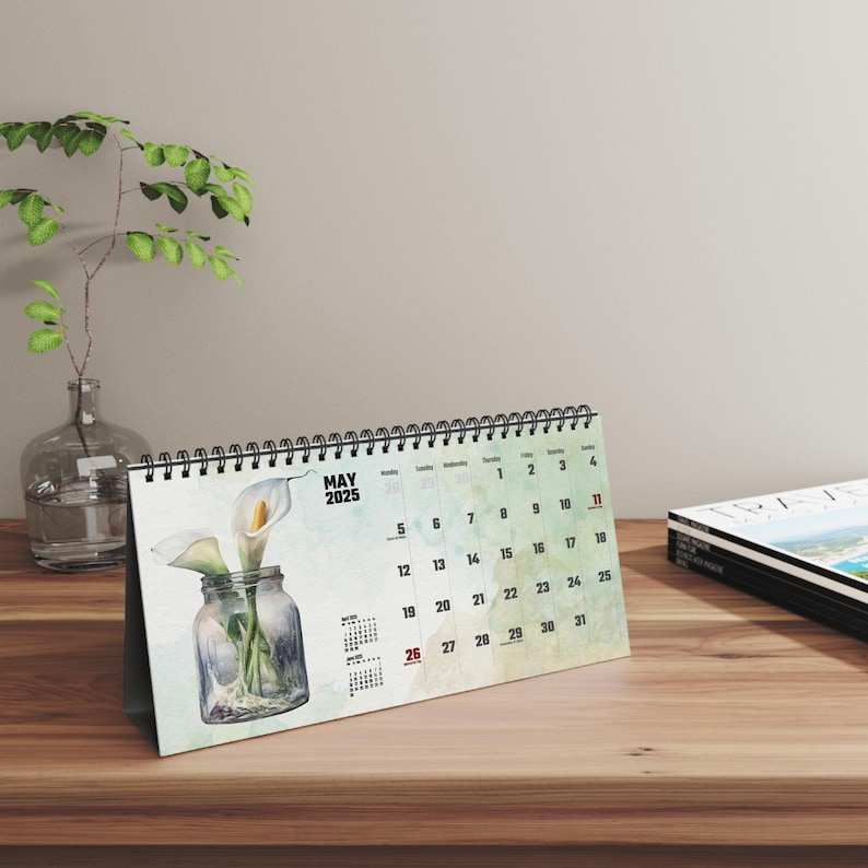 2025 Bouquets in a Jar Desk Calendar, Botanical Design Calendar, New ...