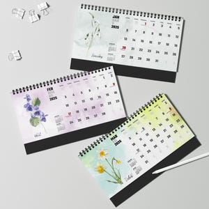 2025 Birth Flower Desk Calendar, Watercolor Flower Illustration ...