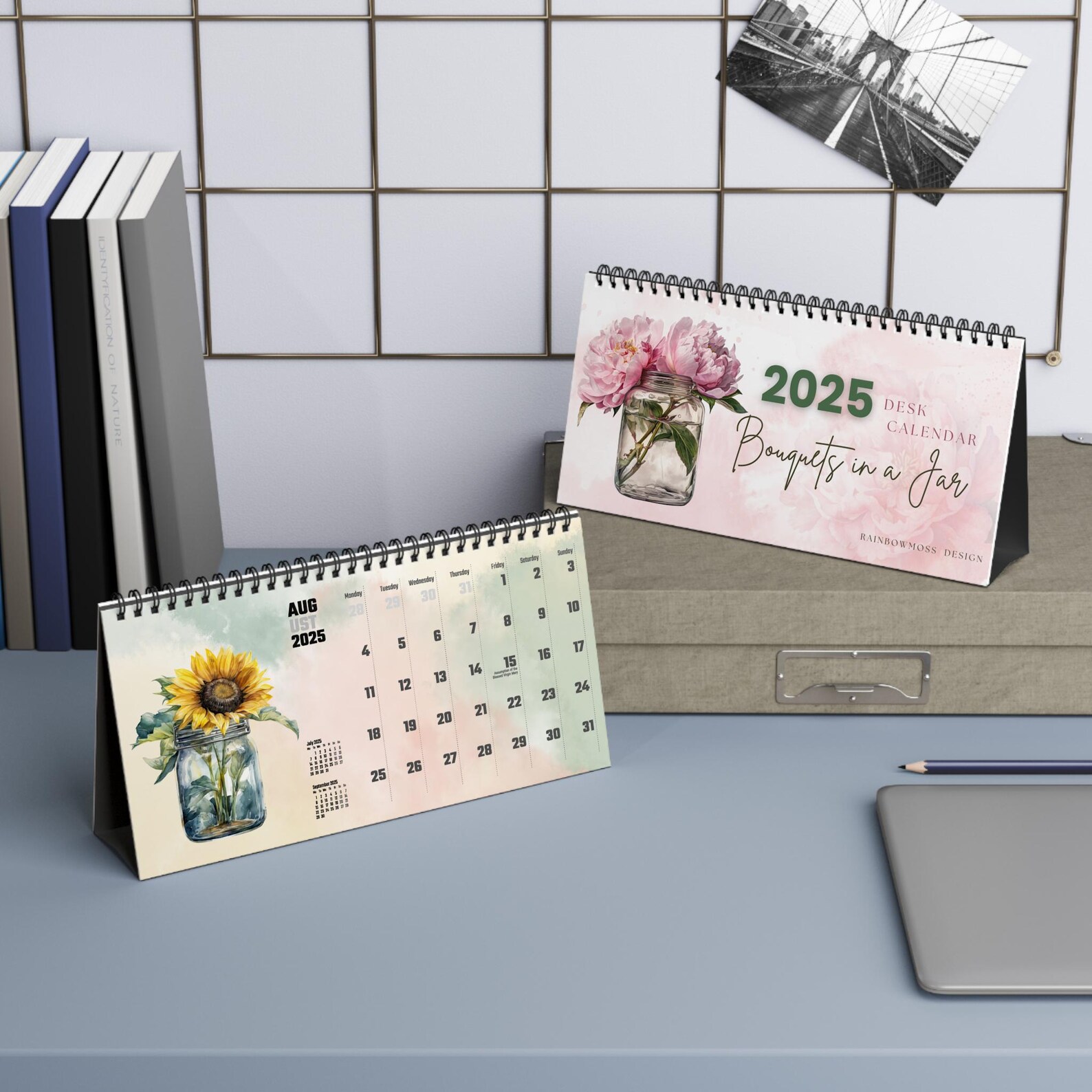2025 Bouquets in a Jar Desk Calendar, Botanical Design Calendar, New ...