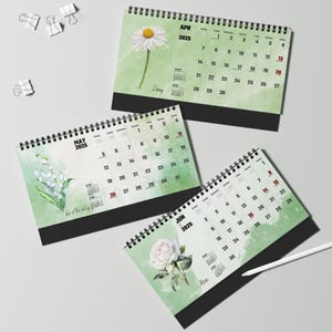 2025 Birth Flower Desk Calendar, Watercolor Flower Illustration ...
