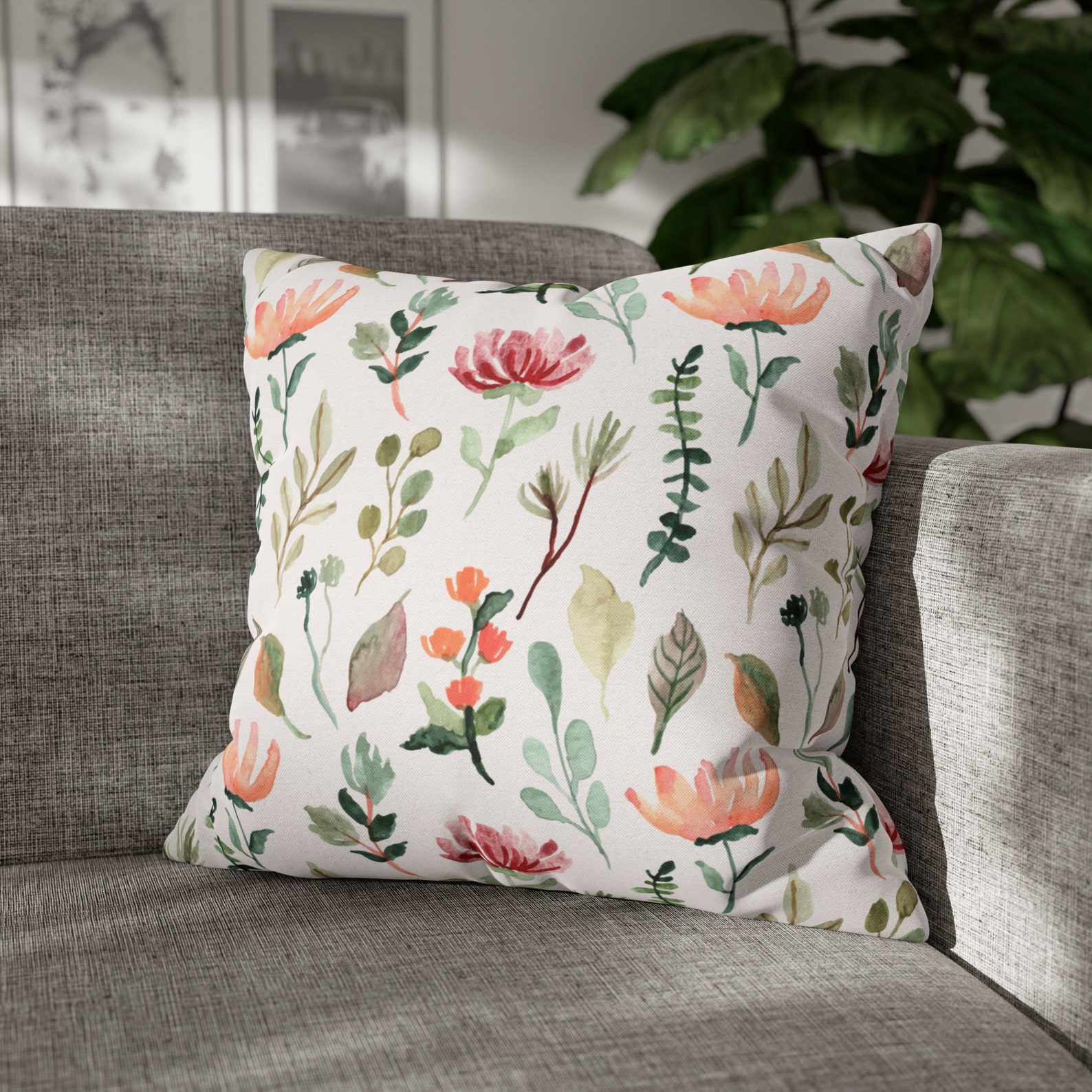 Watercolor Flower Pattern Pillow Case - Etsy