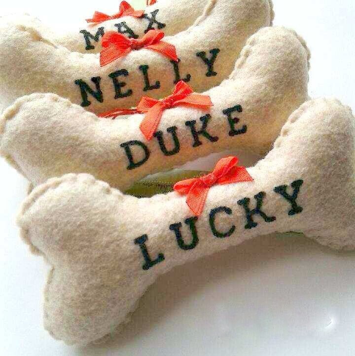Personalized Wool Felt Dog Bone Ornament Christmas Tree Holiday Gift ...