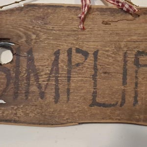 Hanging simplify Sign in Black Stencil on Barnwood. 16x6 - Etsy