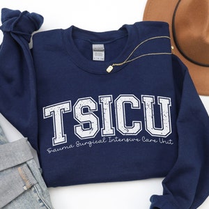 TSICU Sweatshirt, Vintage Style Trauma Surgical ICU Nurse Crewneck ...