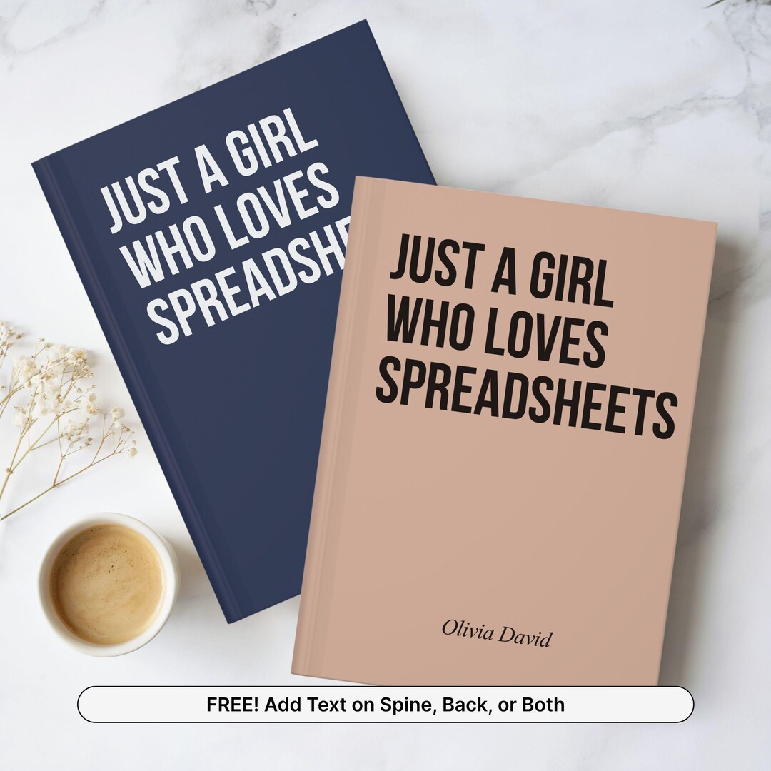 Funny Spreadsheet Lover Gift for Coworker, Personalized Name Notebook ...