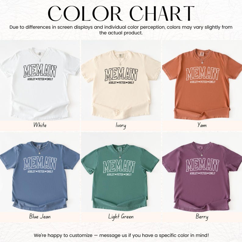 Personalized Memaw Shirt Gift From Grandkids, Custom Memaw Gift With ...