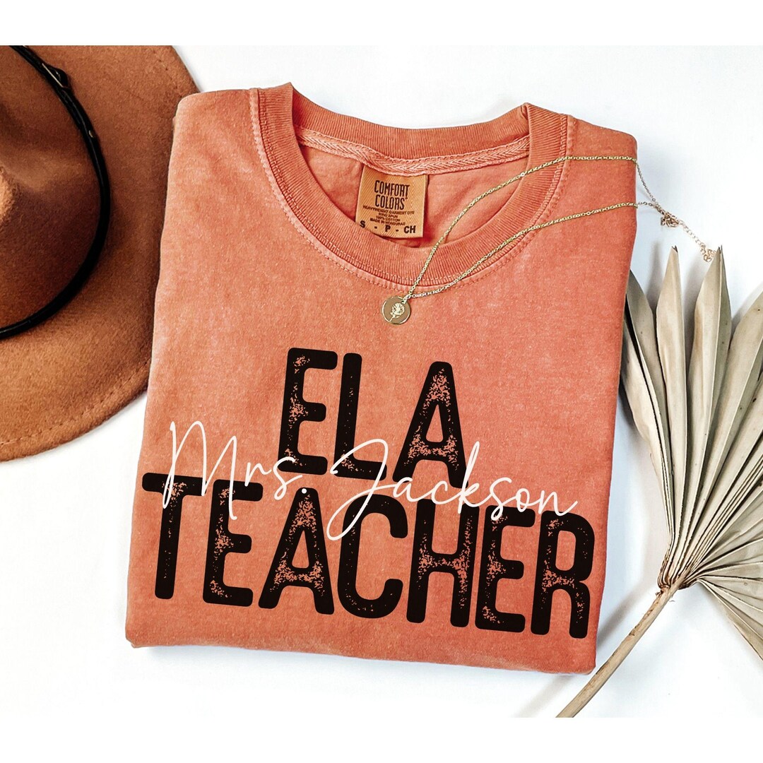 Personalized ELA Teacher Shirt, Comfort Colors® Vintage Style English ...