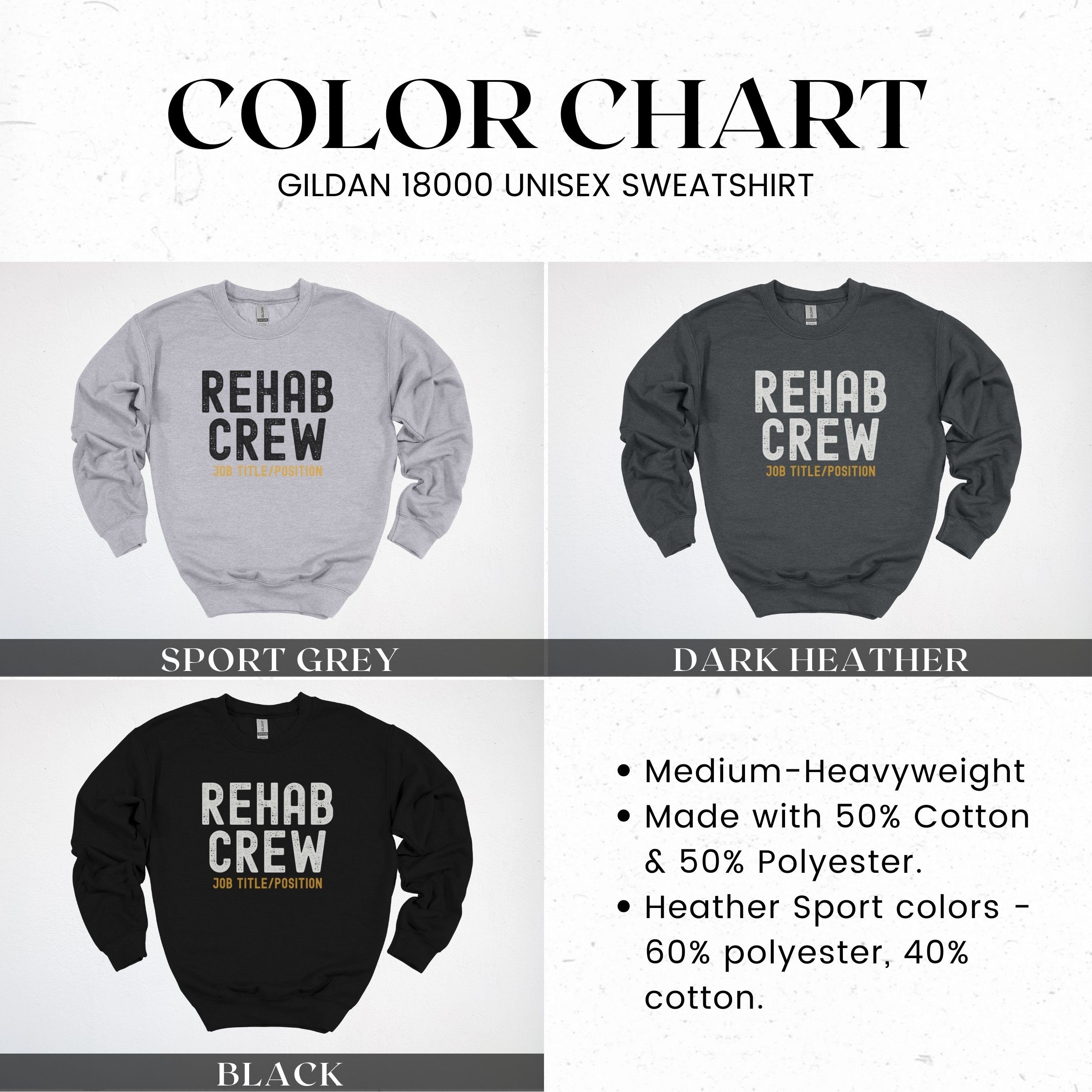Custom Rehab Crew Sweatshirt, Personalized Rehab Team Sweatshirt ...