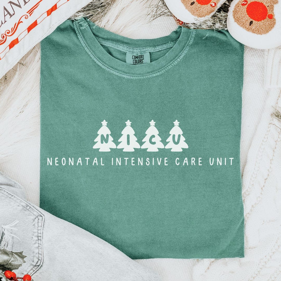Comfort Colors® NICU Nurse Christmas Shirt, Neonatal Intensive Care ...
