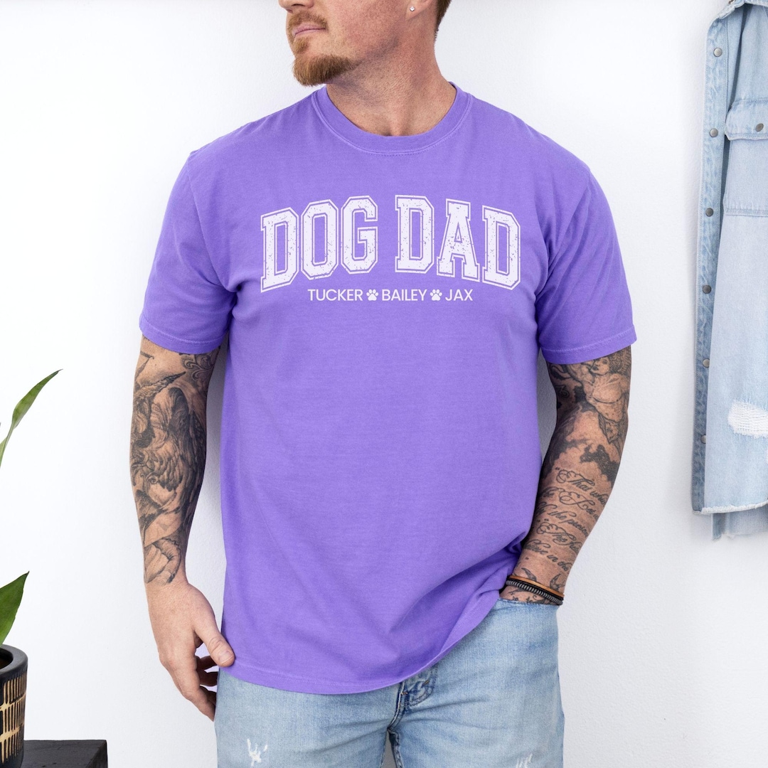 Custom Dog Dad Shirt With Dog Names, Personalized Dog Dad Gifts, Dog ...