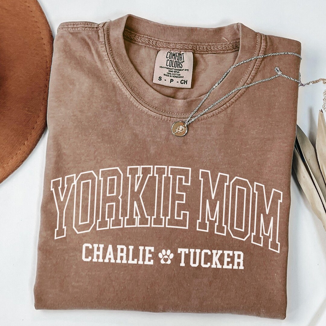 Personalized Yorkie Mom Shirt, Comfort Colors Yorkshire Terrier Mama ...