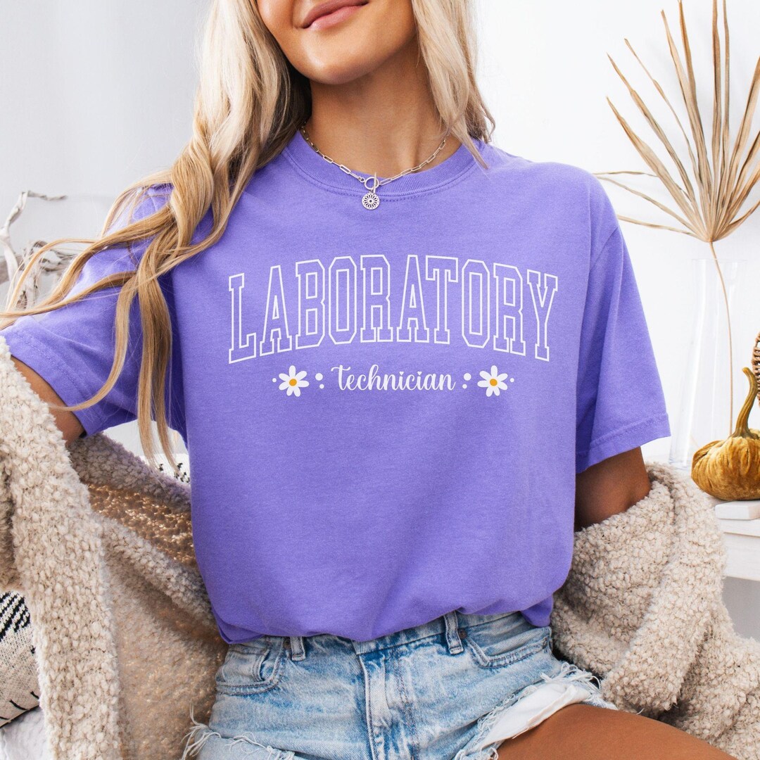 Lab Tech Shirt, Varsity Laboratory Technician Comfort Colors Tshirt ...