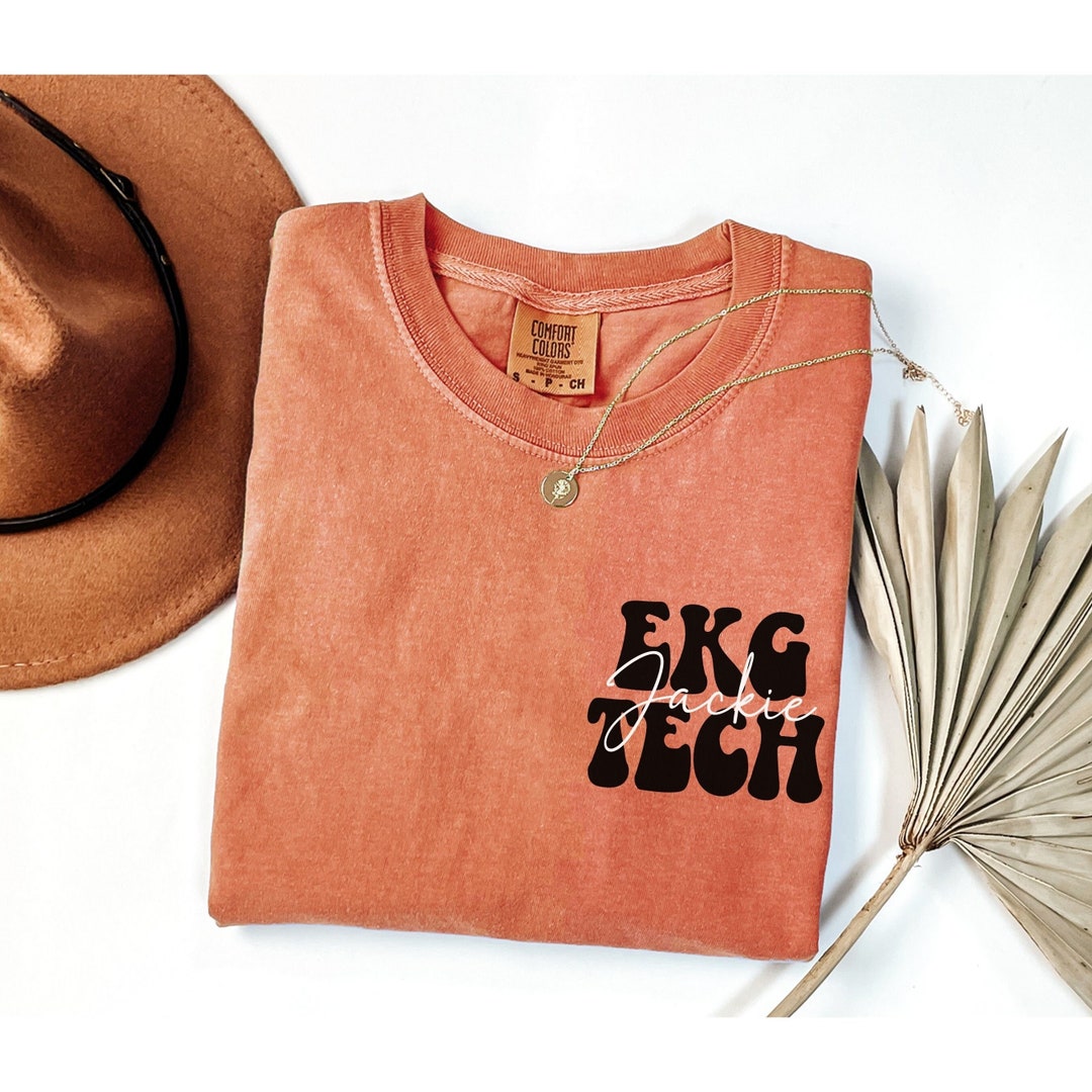 Personalized EKG Tech Shirt, Comfort Colors EKG Technician Shirt ...